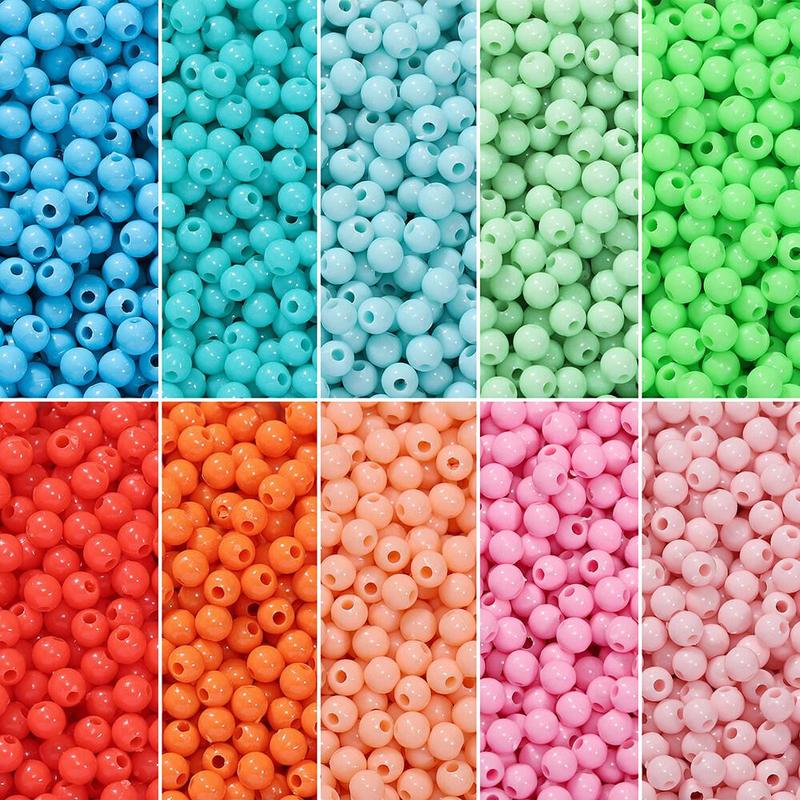 St. Kunkka 350Pcs 4mm Acrylic Round Beads Oil Beads For diy Beaded ...