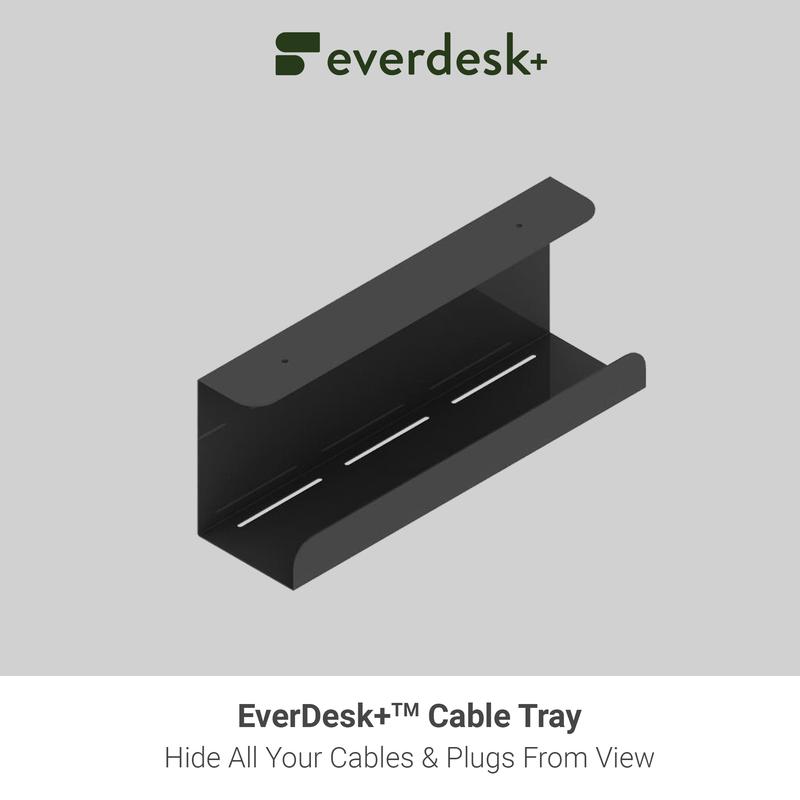 EverDesk+ Cable Tray - Cable Management, Under Desk Wire Organizer ...