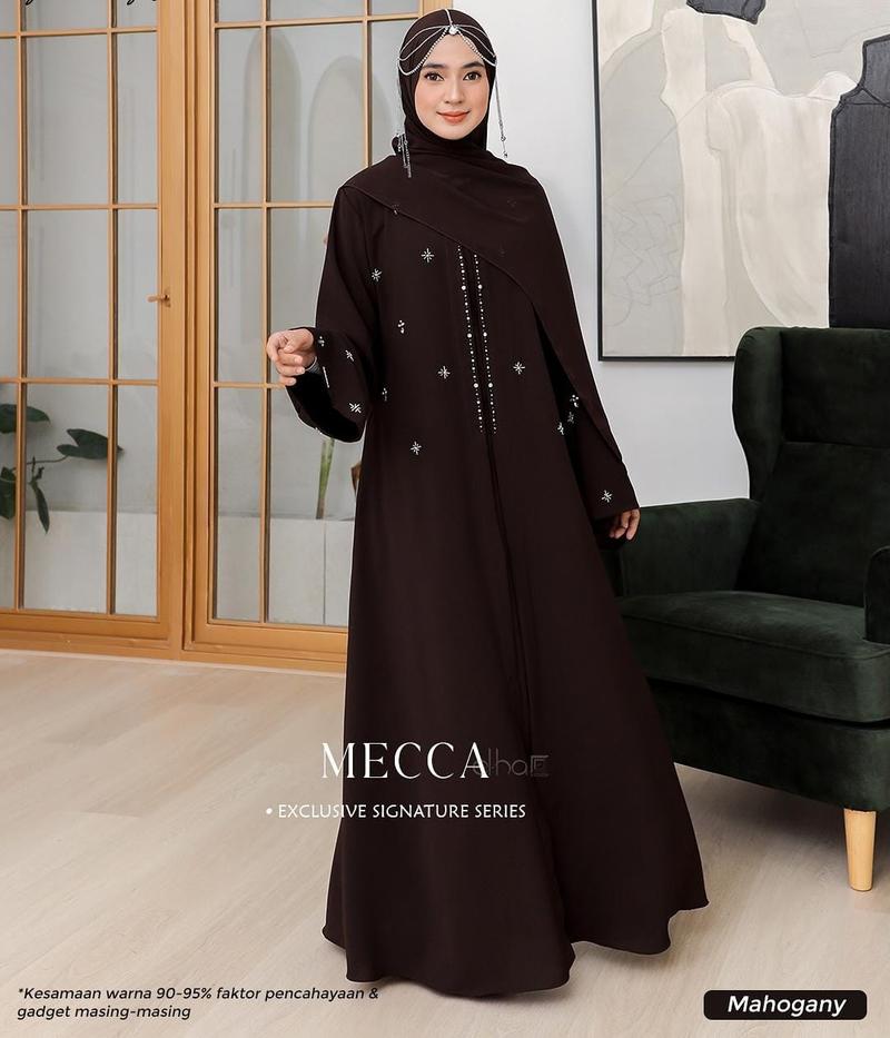 Mecca Dress Abaya Payet Mutiara Bahan Sabrina Anti UV Premium Muslim ...