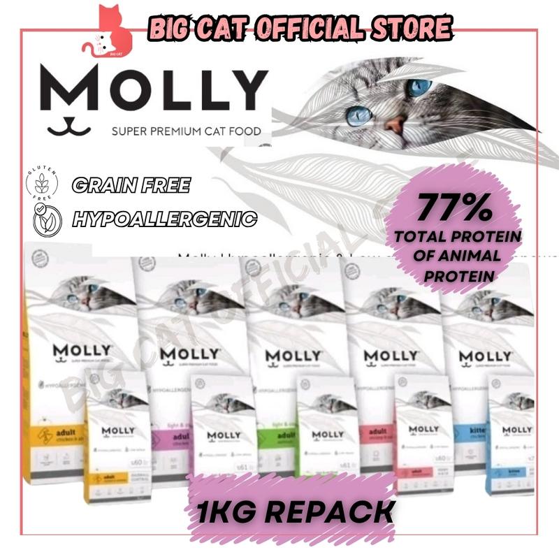 MOLLY Repack 1KG Indoor Light Sterilised Chicken Adult Premium - TikTok ...