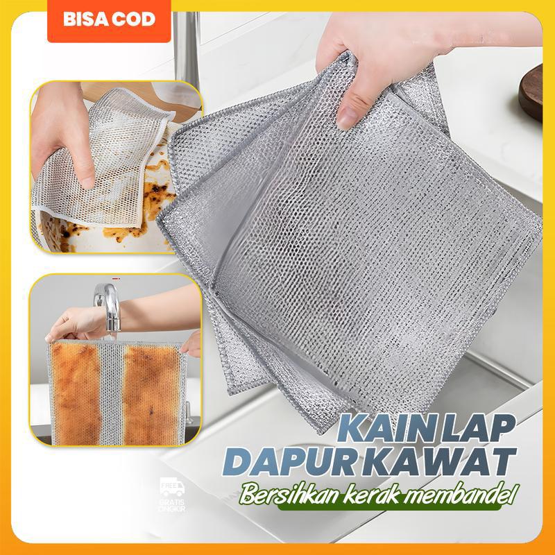 Kain pencuci piring dekontaminasi dapur minyak anti lengket kawat baja ...