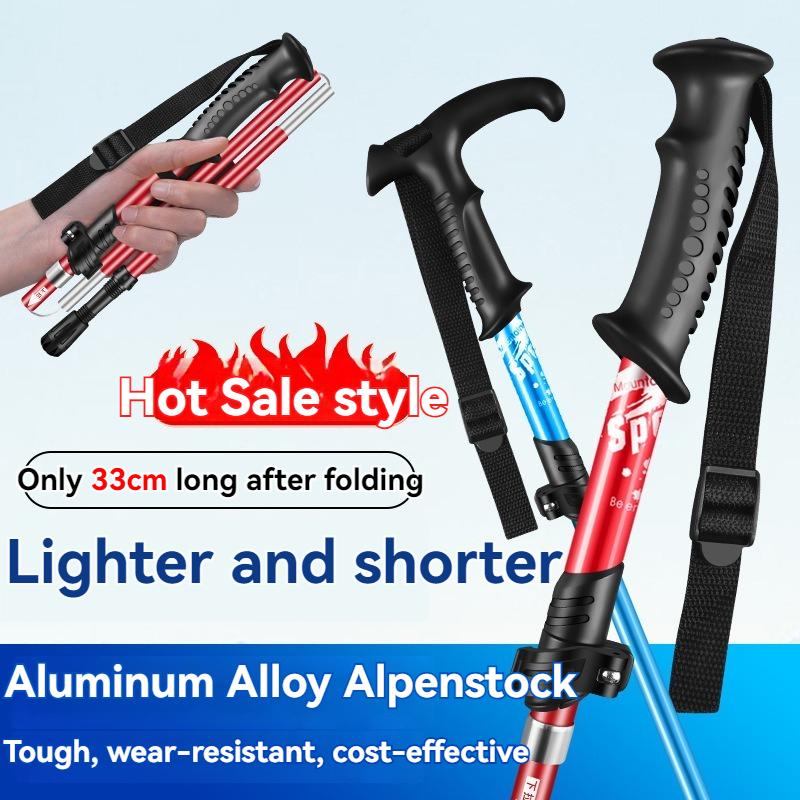 Material alis aluminium yang bisa dilipat anti slip hiking stick ...
