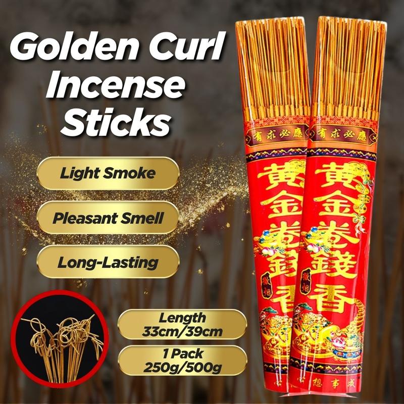 Golden Curl Incense Joss Stick (Less Smoke, No Dust Falling Off ...