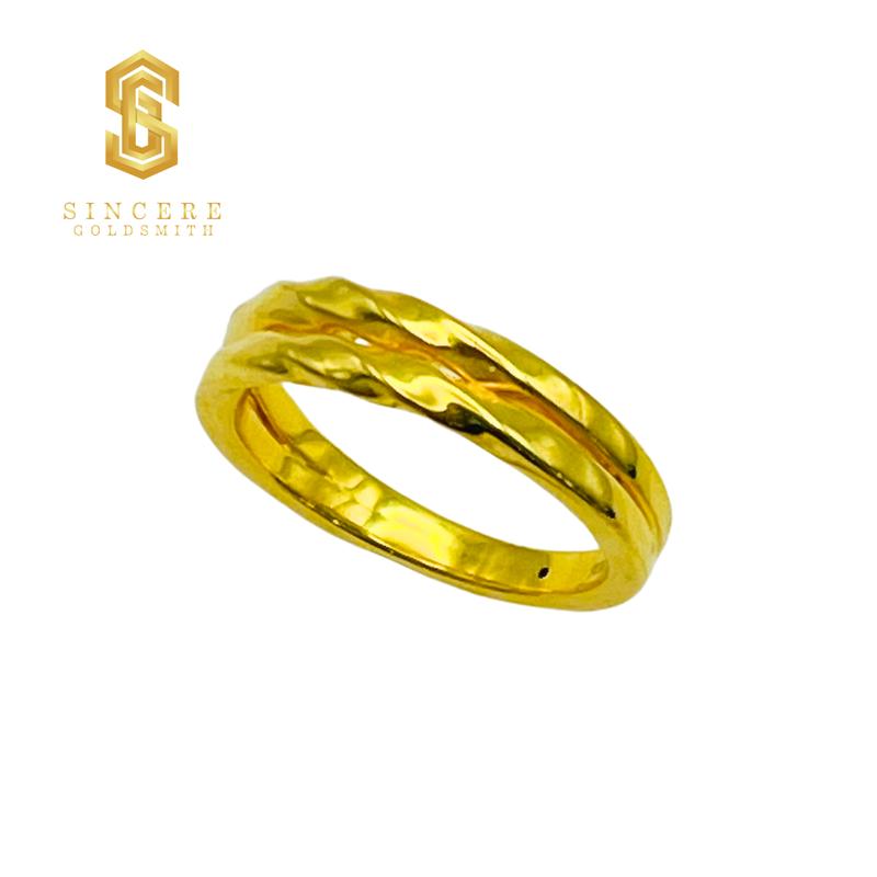 Sincere store Emas 916 3L Cincin Double Twist | Emas 916 - TikTok Shop ...