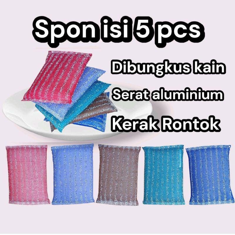 isi 5 spon Busa cuci piring / sponge cuci piring / spon cuci piring ...