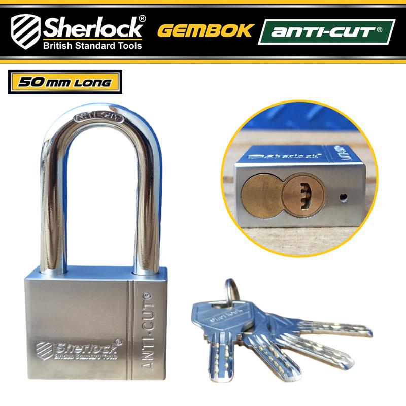 Gembok Sherlock Anti Cut 50mm Panjang Dengan Body Besi Silinder - Shop ...