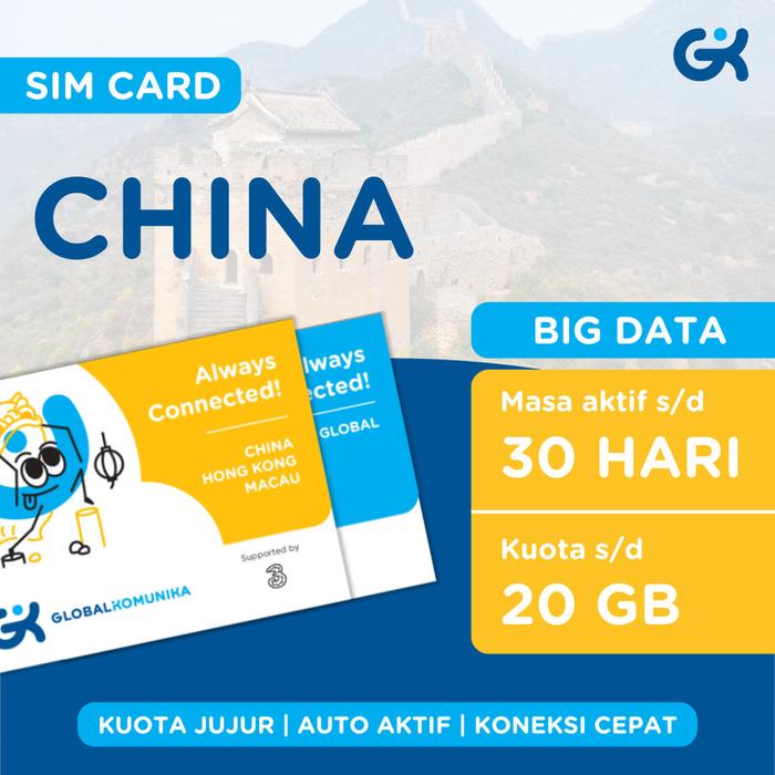 Jual SimCard China Big Data Global Komunika | China Sim Card Kartu Data ...