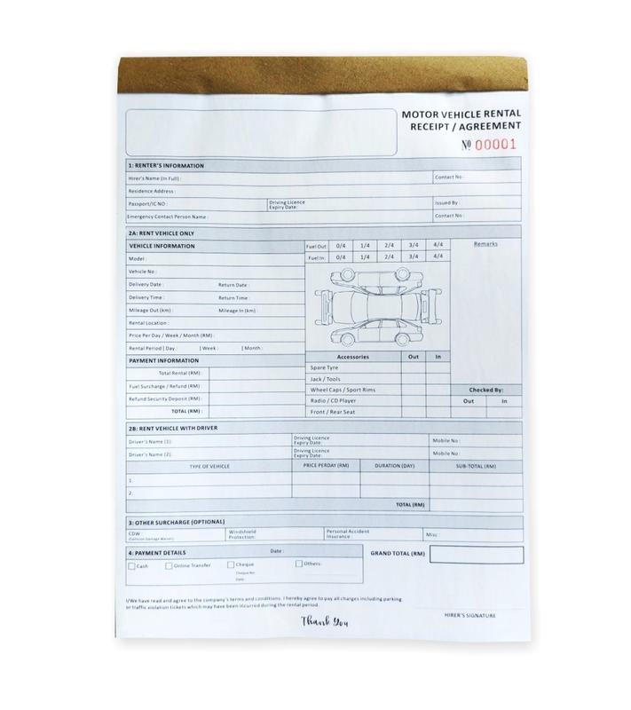 Resit Tempahan Sewa Kereta Motor Car Vehicle Rental Receipt - TikTok ...