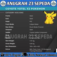 Jual Sepeda Anak Laki BMX ELEMENT COYOTE YOTEL X2 POKEMON Ukuran 12 16 ...
