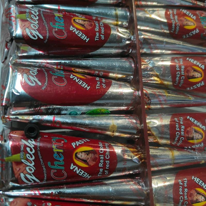 Halal Golecha Henna Cone Cherry Color Fast Dry Active Color 25g ...