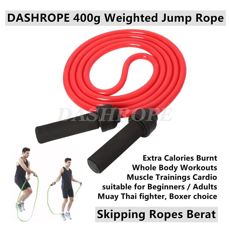 DASHROPE 400g Heavy Jump Ropes Skipping Rope Berat Weighted Tali ...