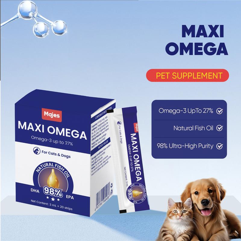 Majes Natural Fish Oil Maxi Omega Cat Supplements 3mlx20 strips - Shop ...