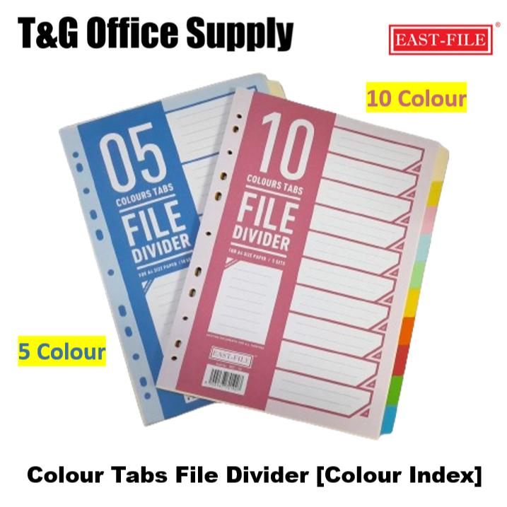 10 or 5 Colour Tabs Paper Type File Divider [Colour Index] / - TikTok ...