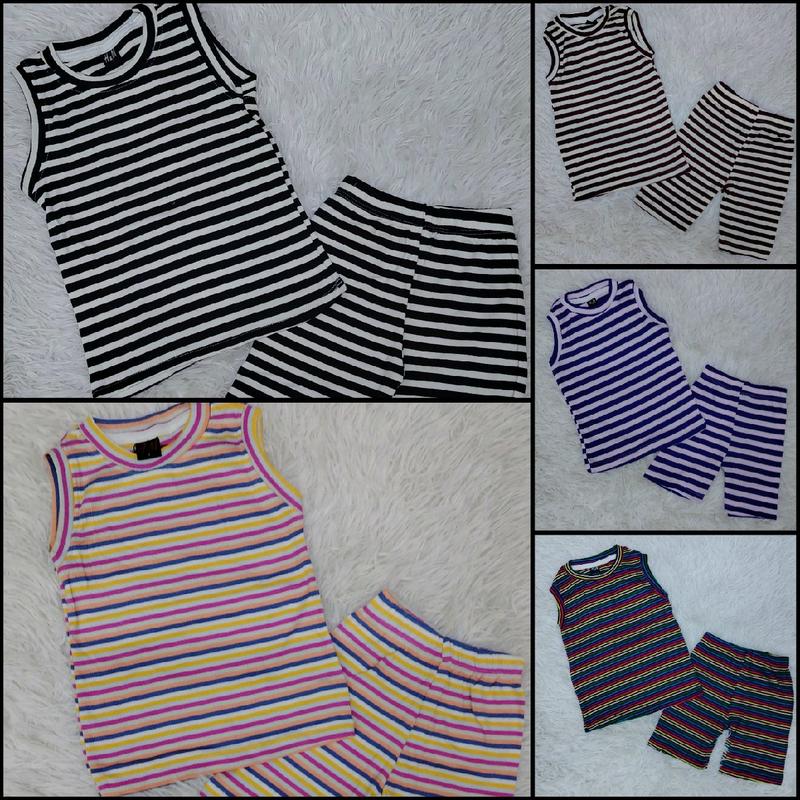 Unisex Stripe Singlet Set - TikTok Shop Malaysia