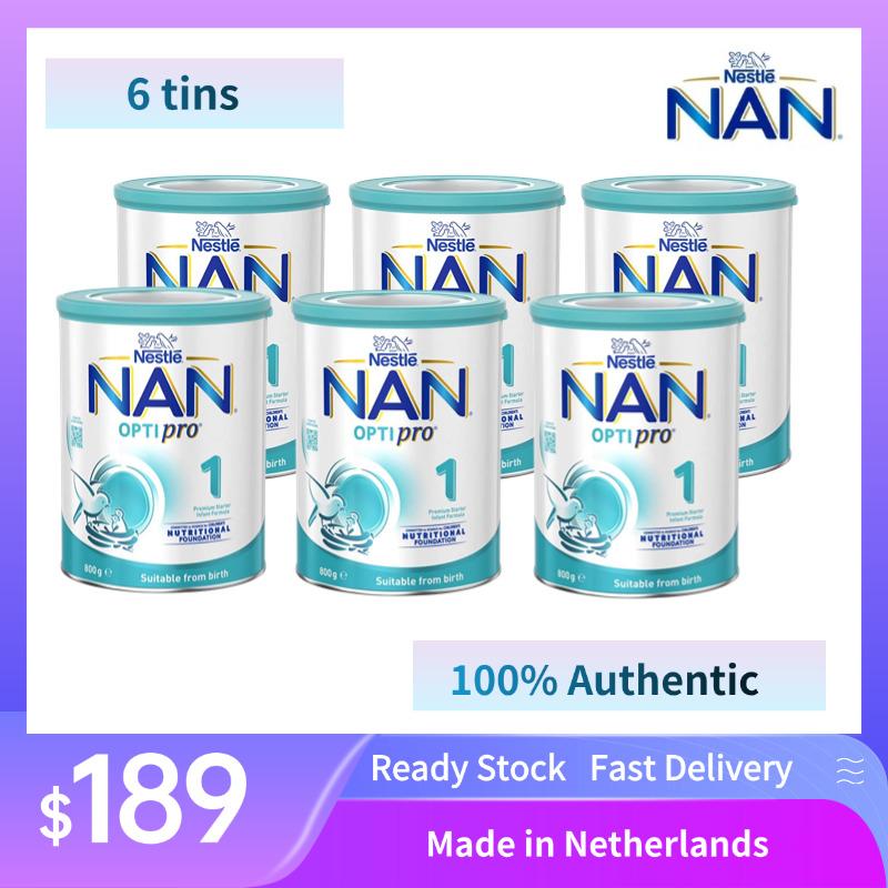 Nestlé NAN OPTIPRO 1, stage 1 Starter Baby Milk Formula - 800g x 6 tins ...
