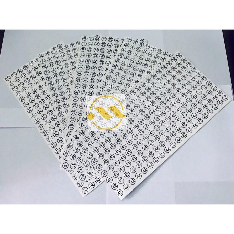 Stiker Nomer Sandal Sepatu / Sticker Nomor / Sandal / Size Sepatu ...