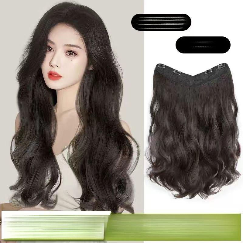 One-Piece Curly Hair Big Wave Hair Extension Fluffy Invisibl - TikTok ...