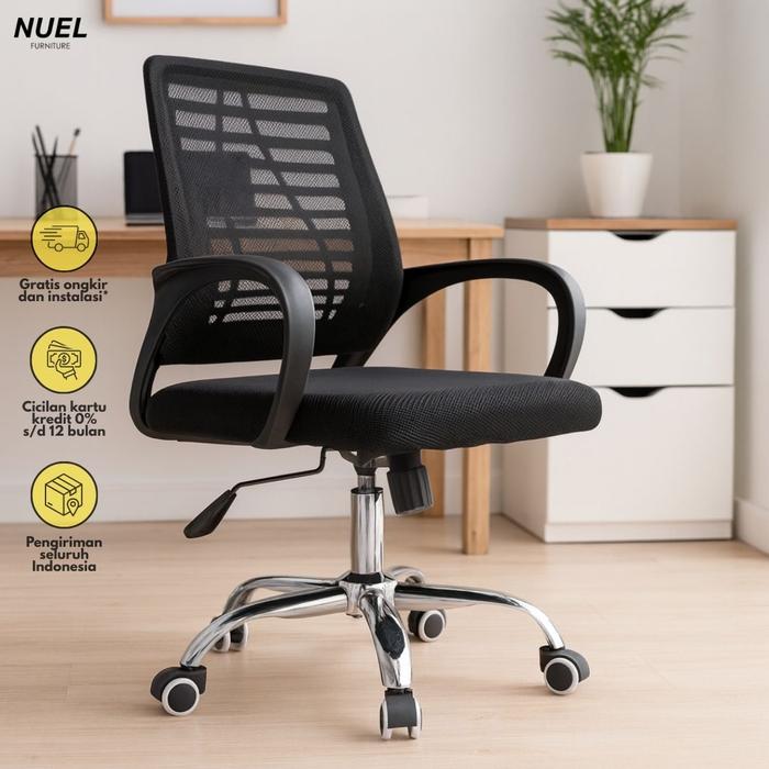 Promo NUEL Kursi Kantor Import / Office Chair / Kursi Jaring - Hitam ...