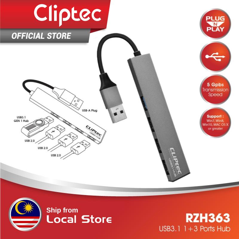 CLiPtec THUNDER II USB3.1 1+3 Ports Hub RZH363 - TikTok Shop Malaysia
