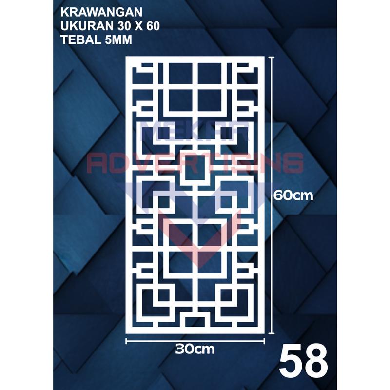 KRAWANGAN PVC BOARD / ORNAMEN PVC FOAM BOARD TEBAL 5MM MODEL 58 UKURAN ...