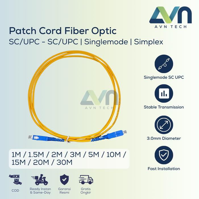 Jual SC to SC UPC Simplex Fiber Optic Cable Singlemode Kabel Optical ...