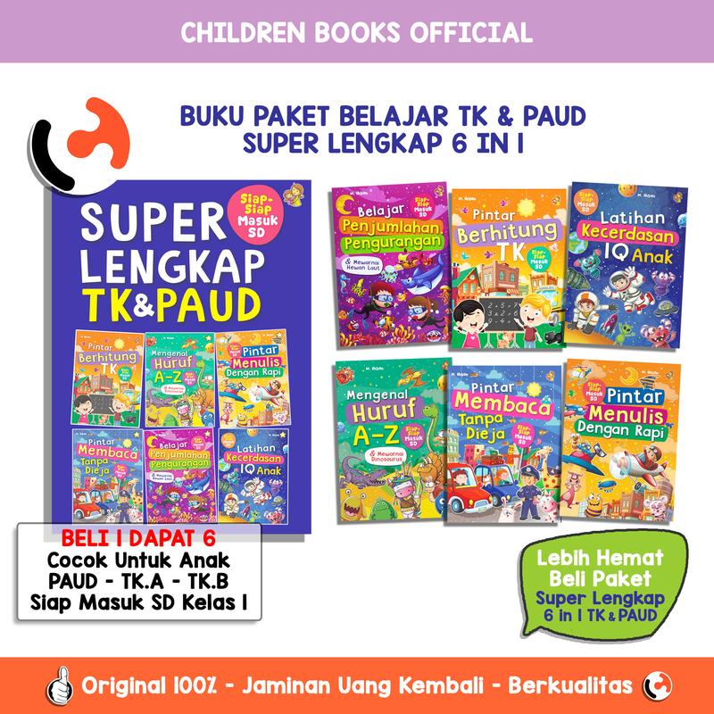 Buku Aktivitas Anak TK & PAUD Super Lengkap 6 in 1 Isi 6 Buku - Shop ...