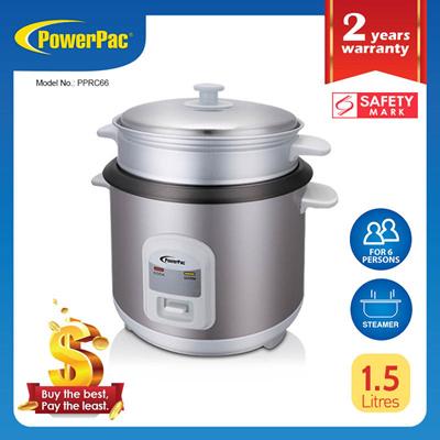 PowerPac Rice Cooker 1.5L with Steamer (PPRC66) - TikTok Shop Singapore