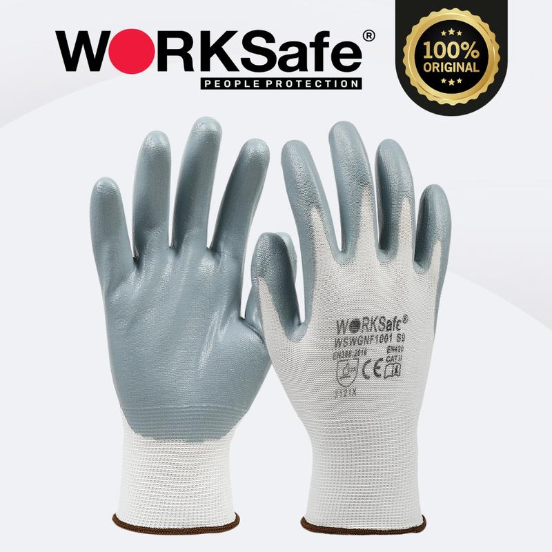 WORKSafe GNF1001 Nitrile Foam Seamless Nylon Liner Gloves, General ...