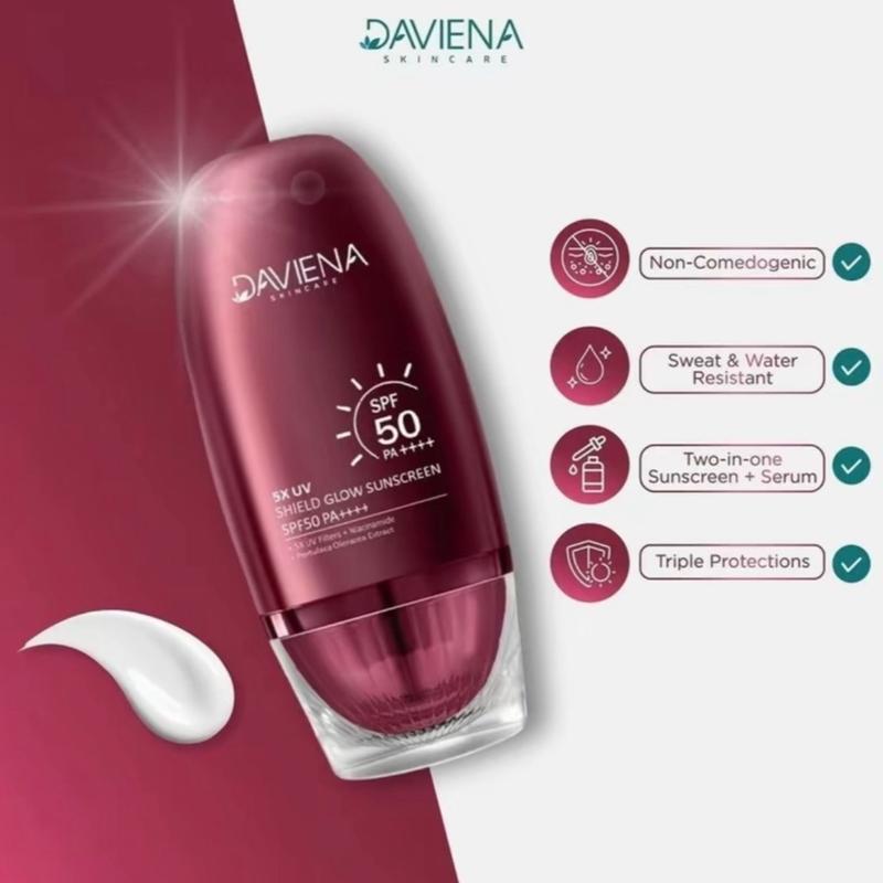 READY DAVIENA SKINCARE 5X UV Sheild Glow Sunscreen SPF50 PA++++ - Shop ...