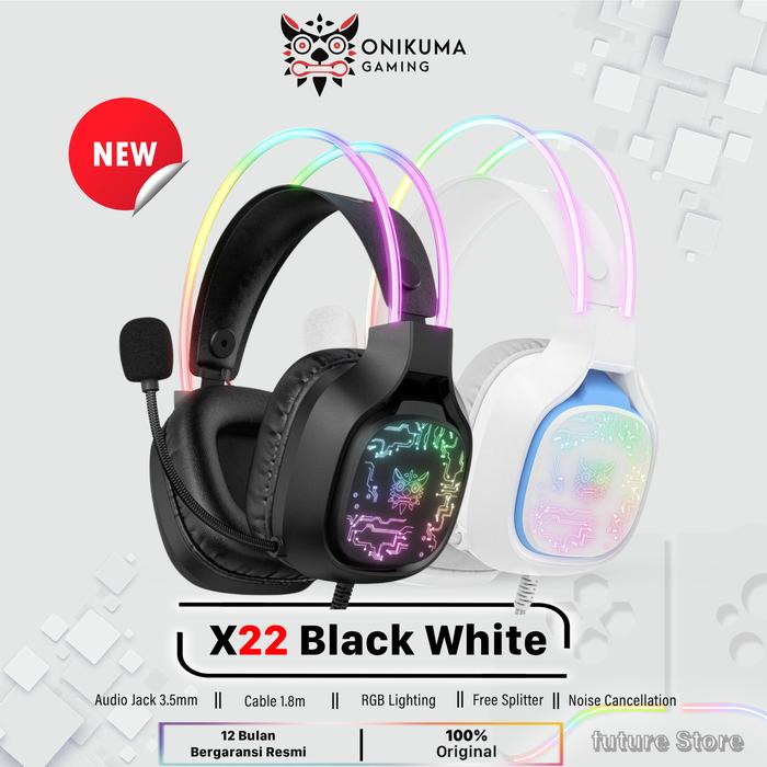 Promo ONIKUMA X22 Gaming Headset RGB USB 3.5mm Mic Noise Canceling 50mm ...