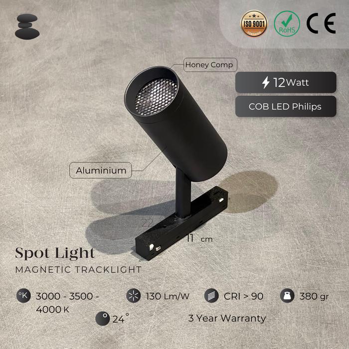 Jual LED MAGNETIC TRACK LIGHT SYSTEM SPOTLIGHT - 10W ADJUSTABLE, 3500K ...
