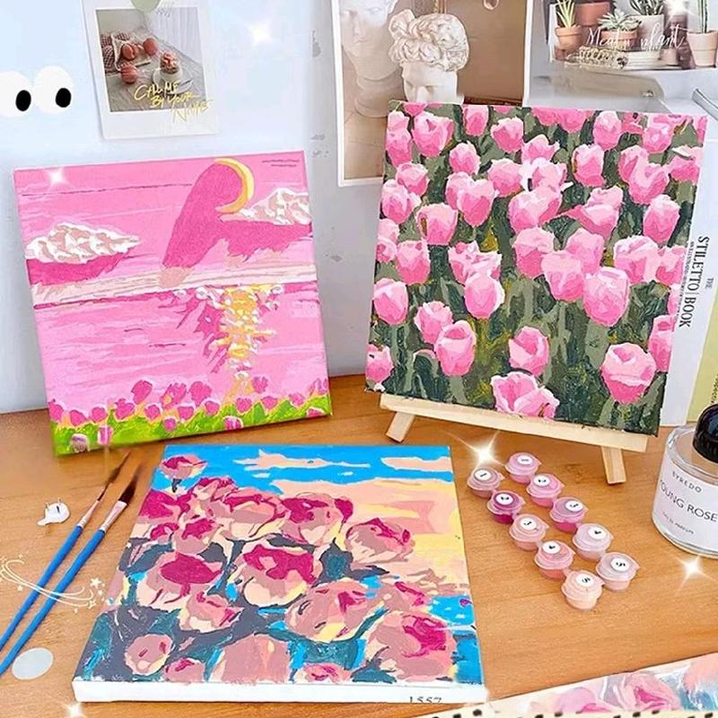 HYGGE | DIY Lukis Kanvas Set Painting By Number Edisi Bunga 20x20 Lukis ...