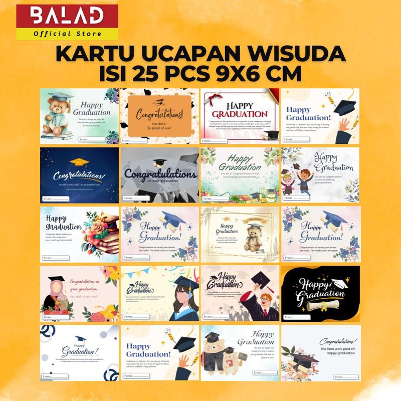 25 PCS Greeting Card GRADUATION - Gift Card - Kartu Ucapan Wisuda ...