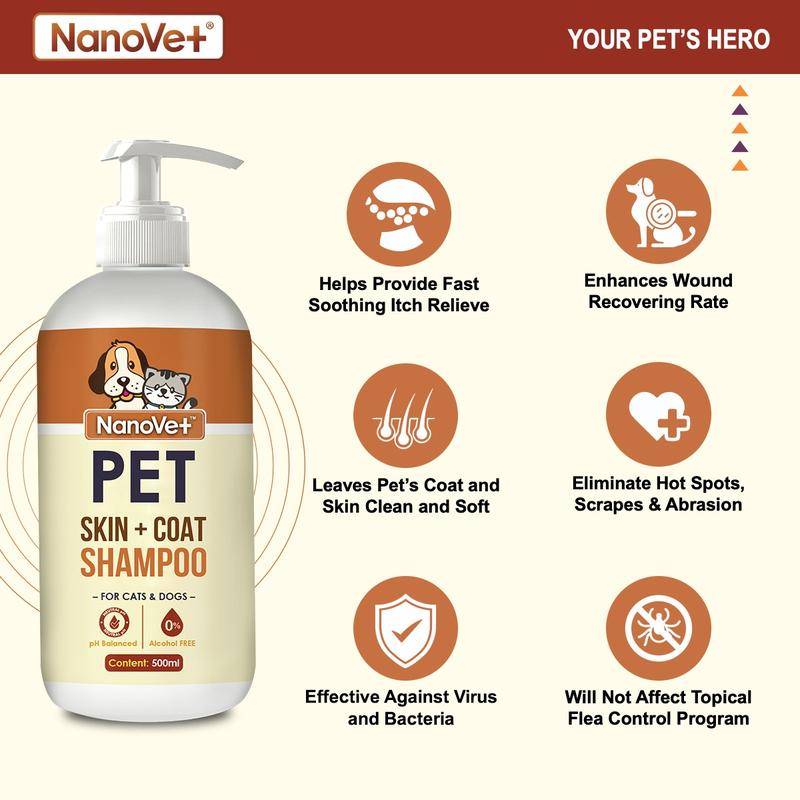 Nanovet Pet Skin + Coat Shampoo for Cat and Dog - TikTok Shop Malaysia