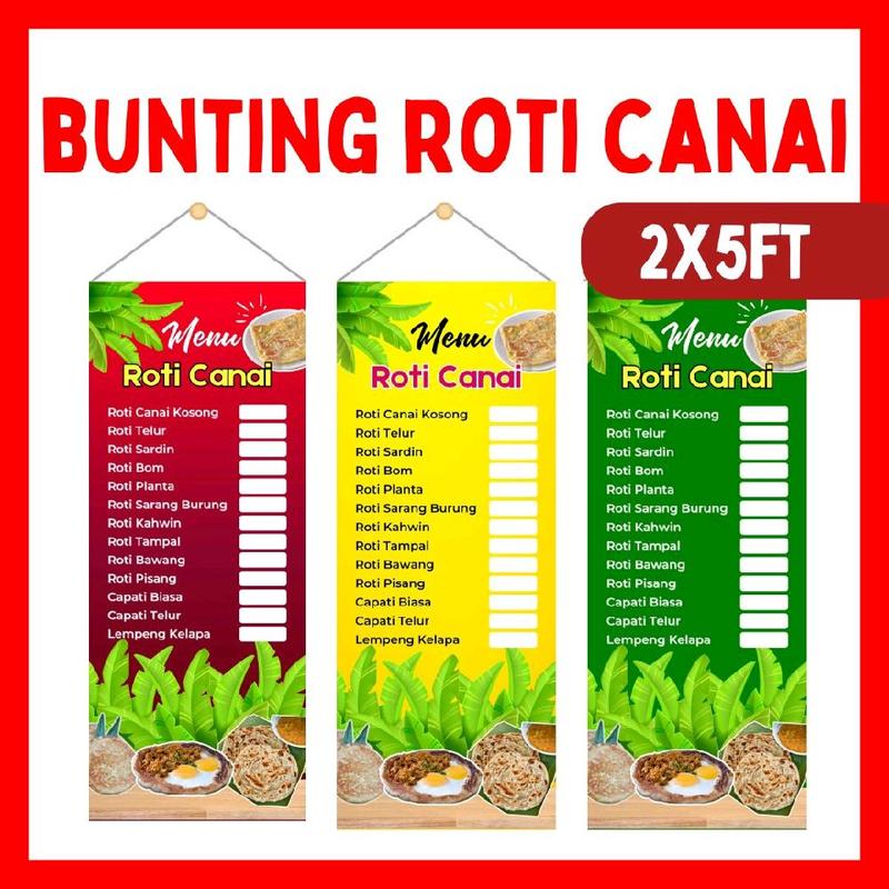Bunting Roti Canai Capati 2x5 kaki - Readymade Design Tak Boleh Edit ...