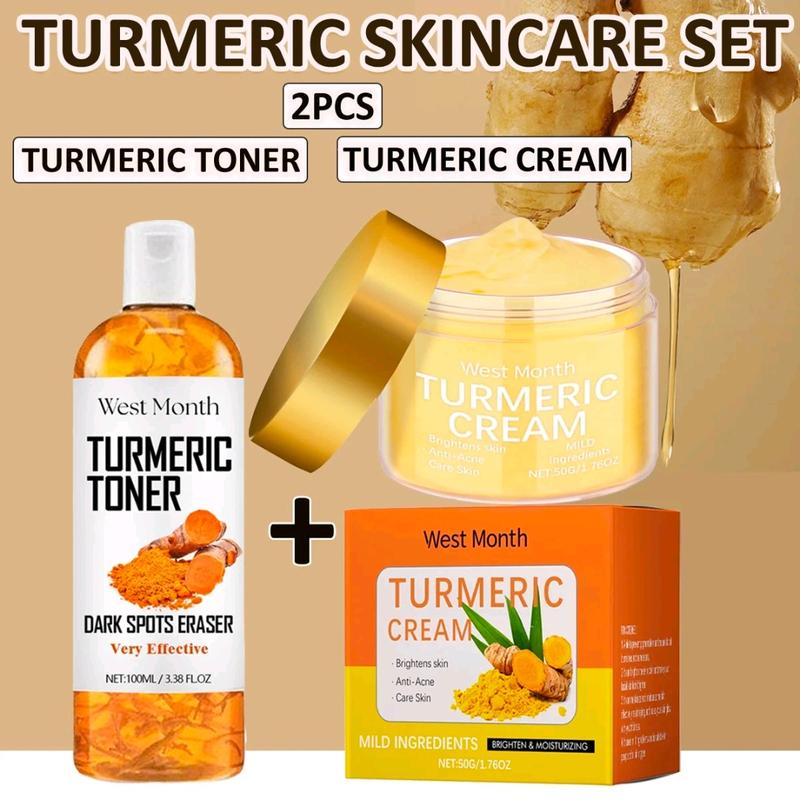 Set Penjagaan Kulit Mencerahkan Muka,2PCS, Krim Muka Kunyit, - TikTok ...