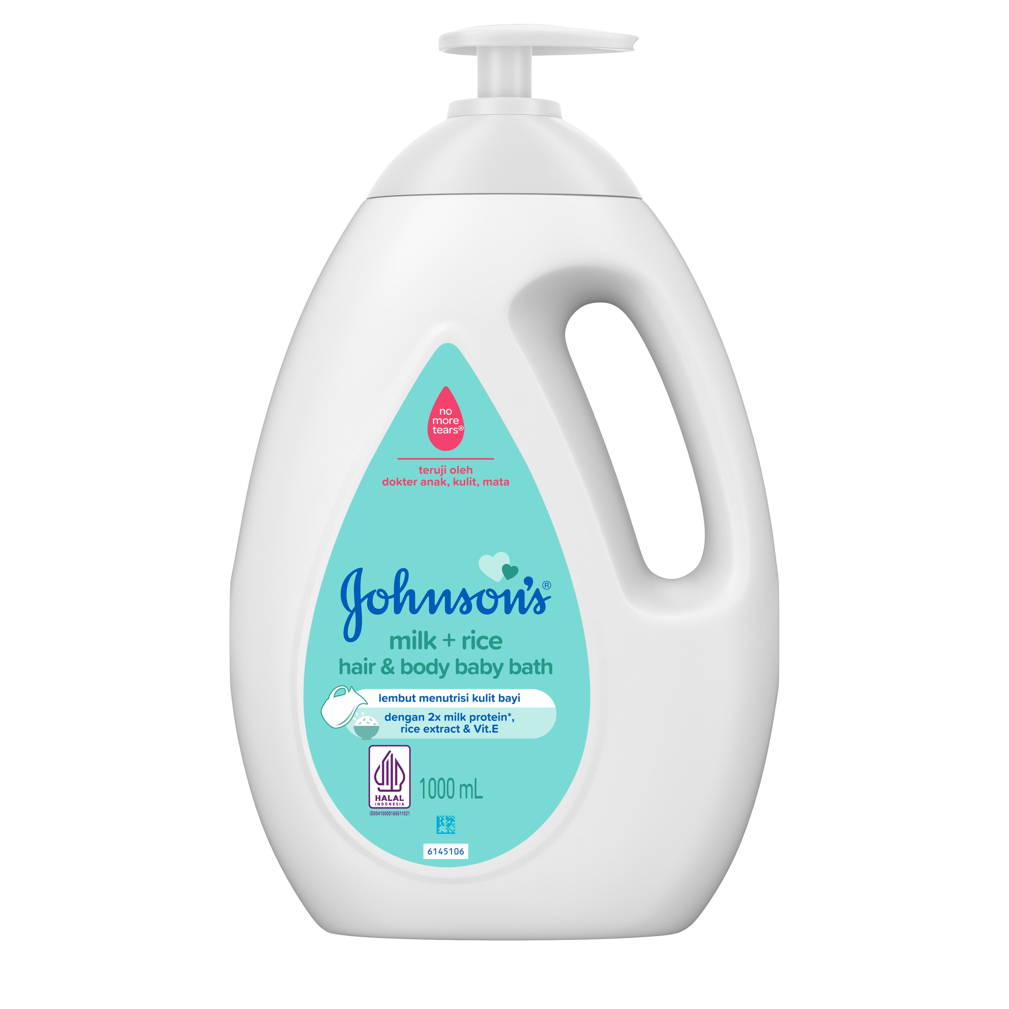 Johnson's Milk + Rice Hair & Body Baby Bath 1 Liter FREE Mainan Paus ...