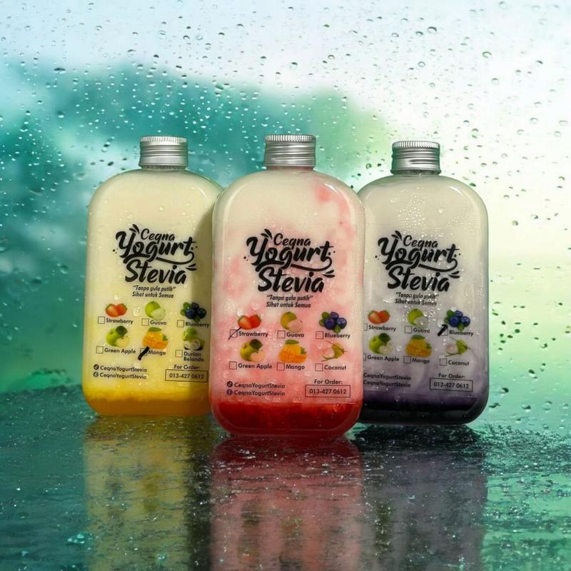 [COMBO] 3 BOTOL -Yogurt Stevia (Tanpa Gula Putih) (300ml) - Yogurt ...