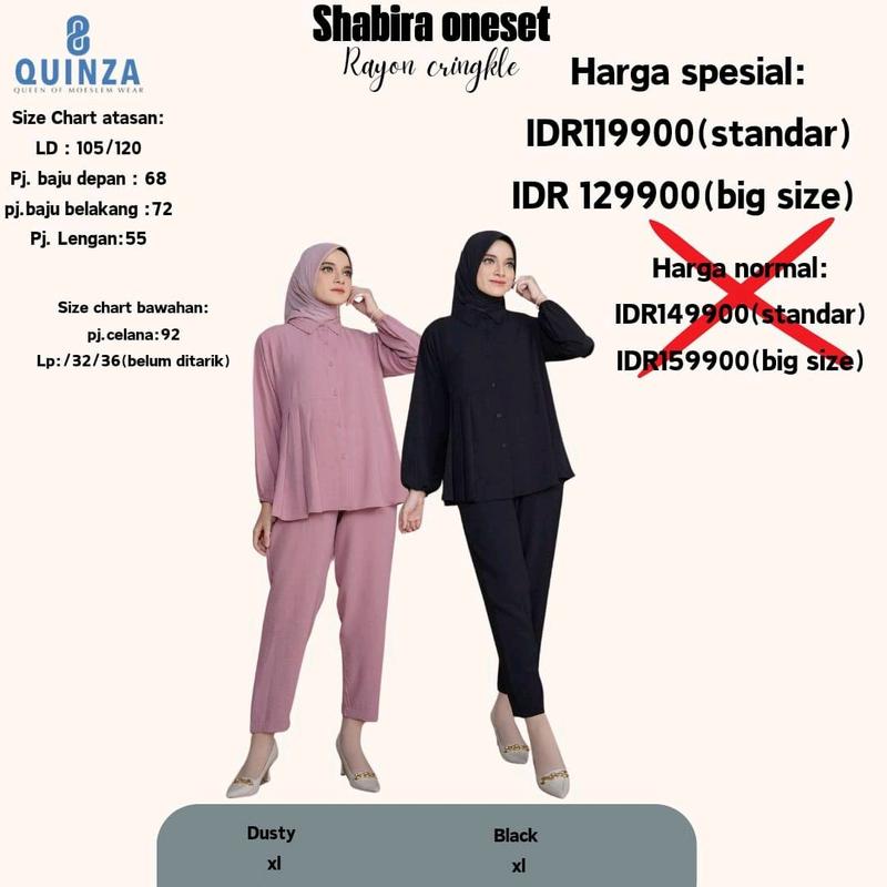 QUINZA||SHABIRA ONE SET|| RAYON CRINCLE PREMIUM - Shop | Tokopedia