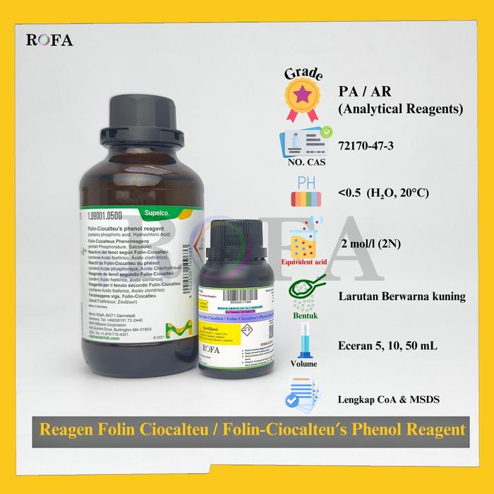 Jual Reagen Folin Ciocalteu / Larutan Folin Ciocalteu / Folin-Ciocalteu ...
