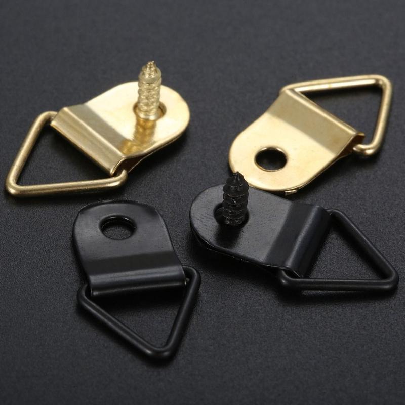 Klip Bingkai Foto Logam, 100Pcs / beg, Cincin D Segitiga Berguna ...
