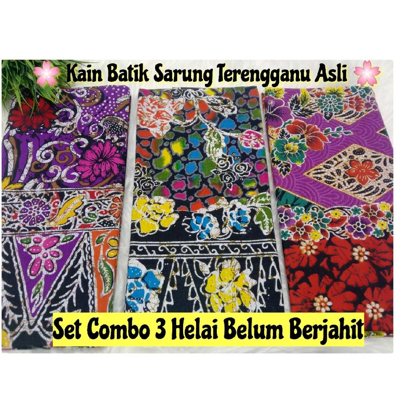 KAIN BATIK SARUNG TERENGGANU ASLI COMBO 3 SET SIAP BERJAHIT - TikTok ...
