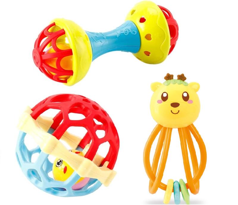 3pcs Infant Musical Rattle Handbell Toys， Toddler Early Learning ...