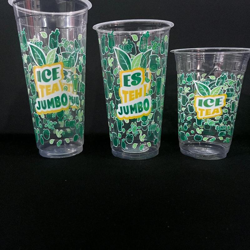 CUP ES TEH JUMBO 22 OZ SLIM DENGAN PRINT ESTEH ISI 25 PCS - Shop ...