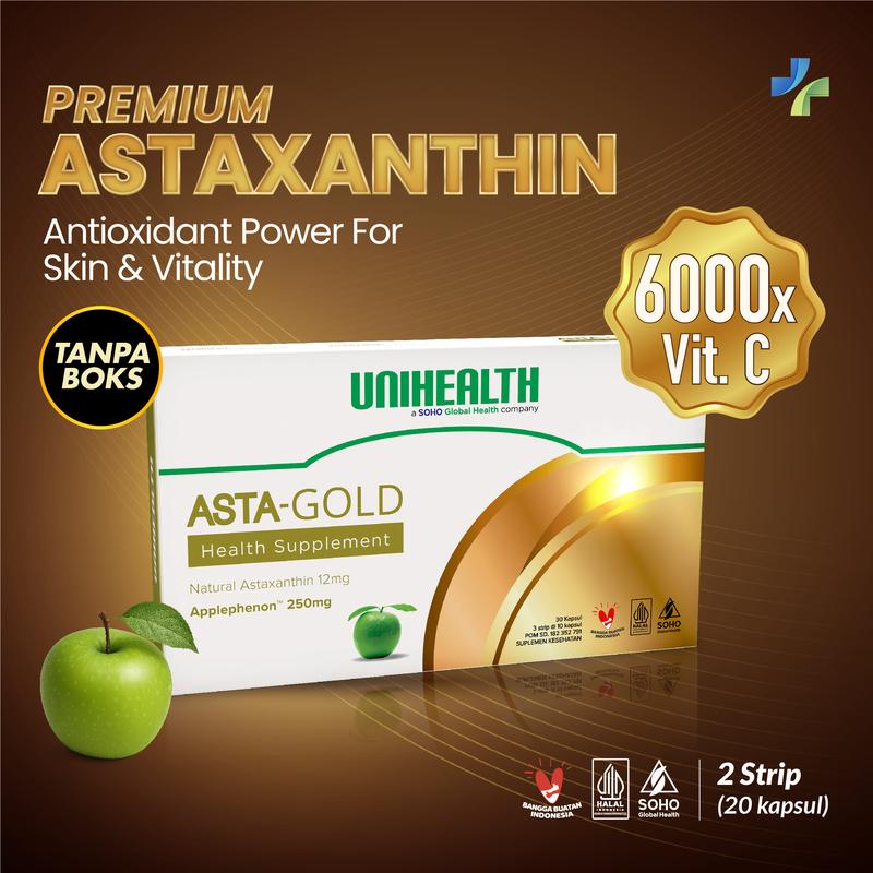 Premium Astaxanthin 12mg plus Applephenon 250mg - Asta-Gold - 2 strip ...