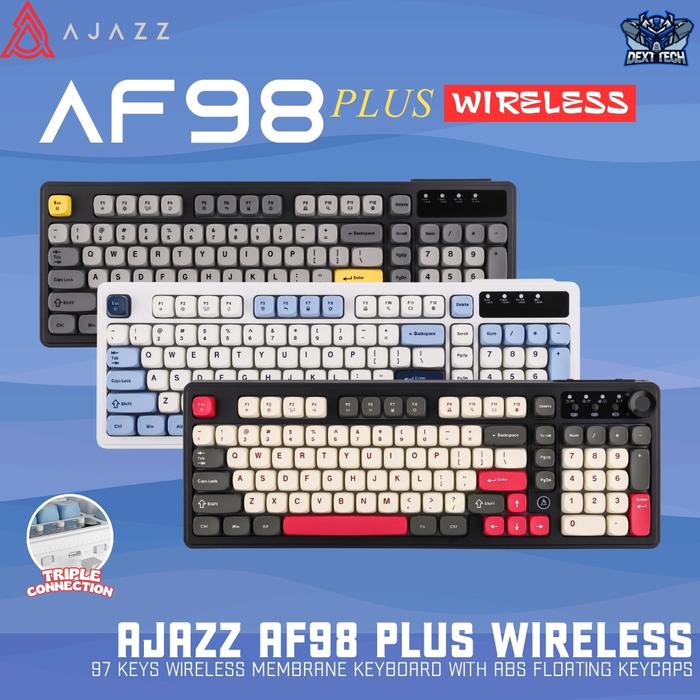 Jual Ajazz AF98 Wireless Mechanical Feel Membrane Keyboard Office RGB ...