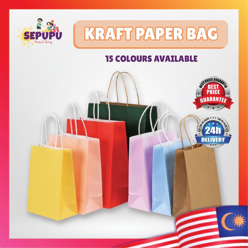 SEPUPU Kraft Beg Kertas Beg Hadiah Pemegang Pelbagai Fungsi Berwarna ...