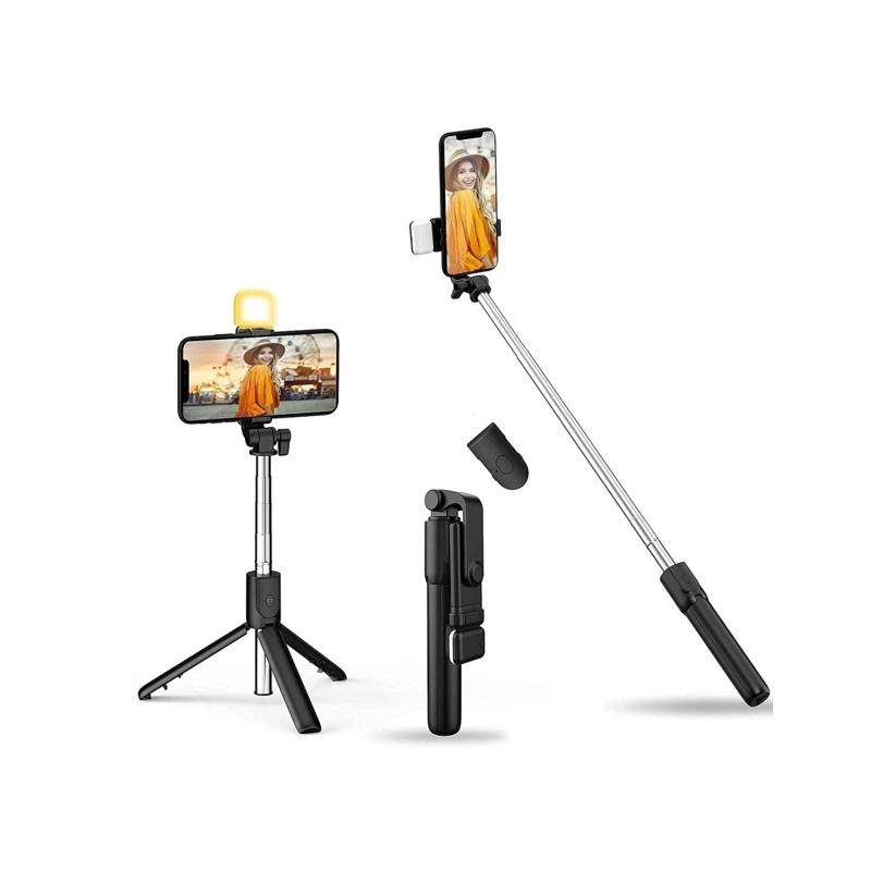 Mobile Phone Wireless Selfie Stick Black Micro Tripod Bluetooth ...