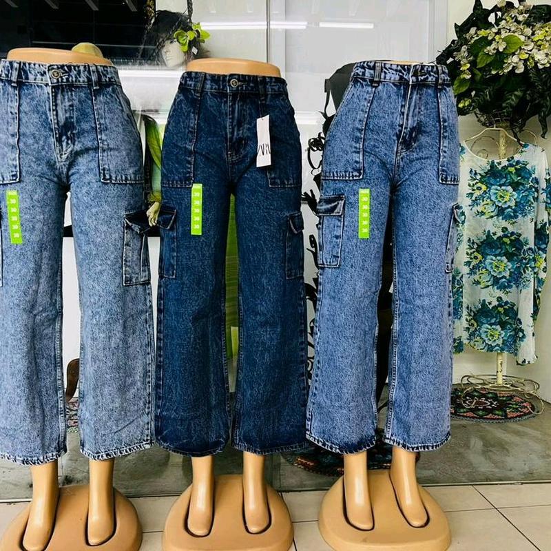 6 pocket cargo plazo acid wash high quality Jeans - TikTok Shop Malaysia