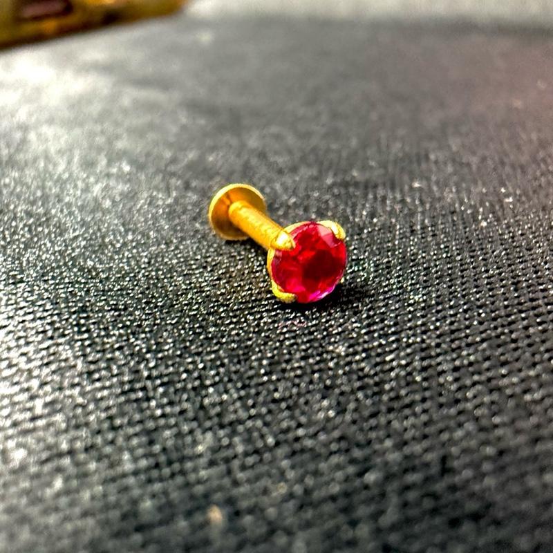M004 Ruby Pink Stone Nose Pin Mukuthi Screw Back 2mm / 3mm / - TikTok ...